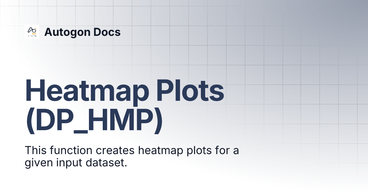 Heatmap Plots (DP_HMP) | Autogon Docs