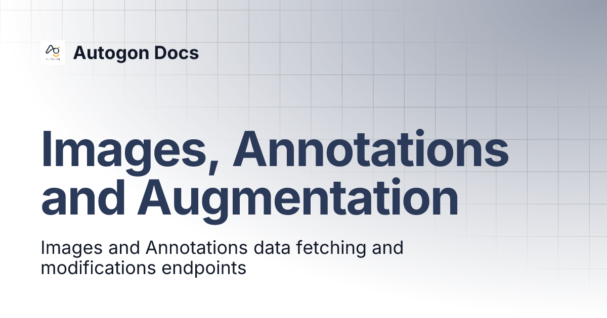 Images, Annotations and Augmentation | Autogon Docs